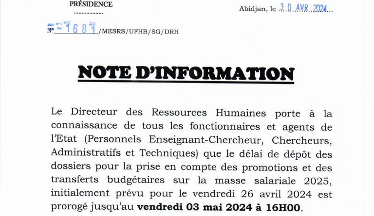 Personnels - Université Félix Houphouët-Boigny